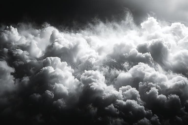 Black Background with White Smoke, Cloud Effect, Low Saturation, Soft ...