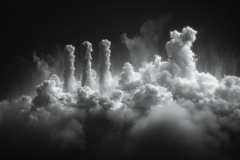 Black Background with White Smoke, Cloud Effect, Low Saturation, Soft ...