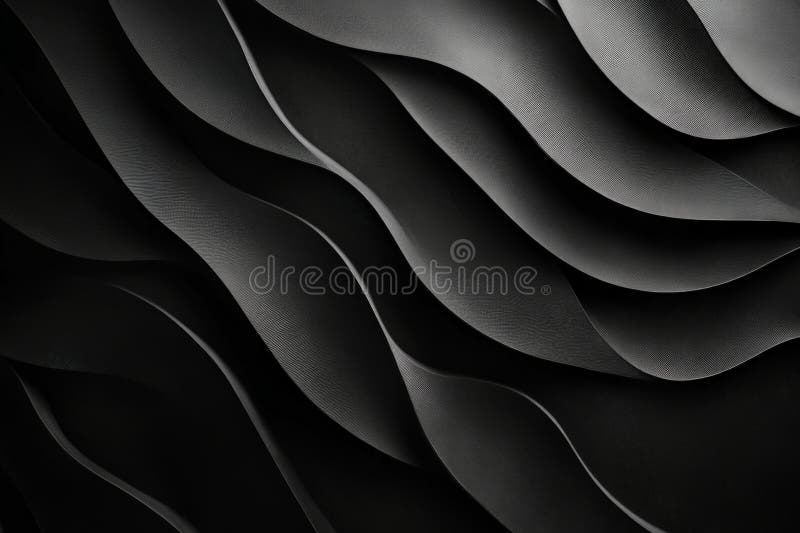 A Black Background with Wide, Soft-edged Curved Lines, Each Casting a ...