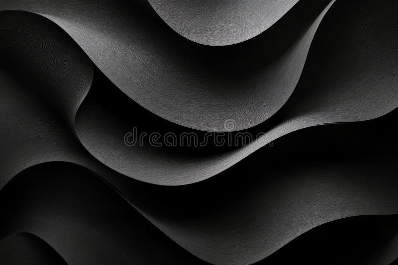 A Black Background with Wide, Soft-edged Curved Lines, Each Casting a ...