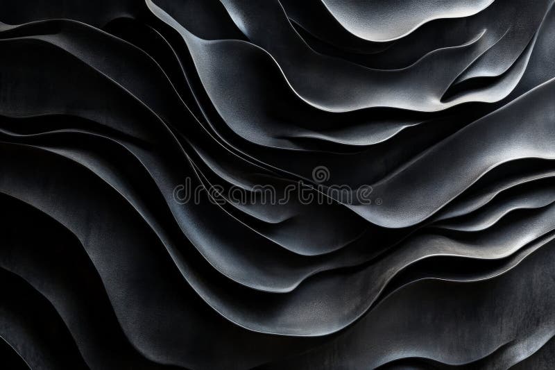 A Black Background with Wide, Soft-edged Curved Lines, Each Casting a ...