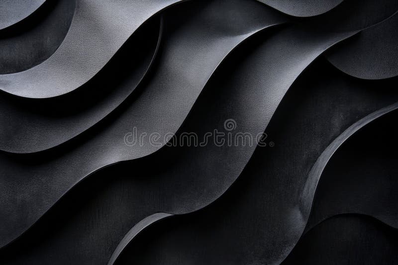 A Black Background with Wide, Soft-edged Curved Lines, Each Casting a ...
