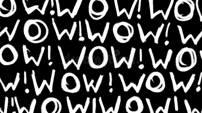 Black Background with WOW Moving Inscriptions Stock Video - Video of ...