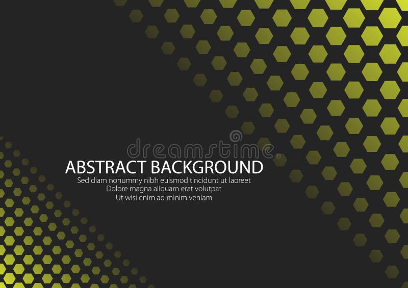 Black Background with Yellow Color Hexagonal Shape Side. Modern Design ...