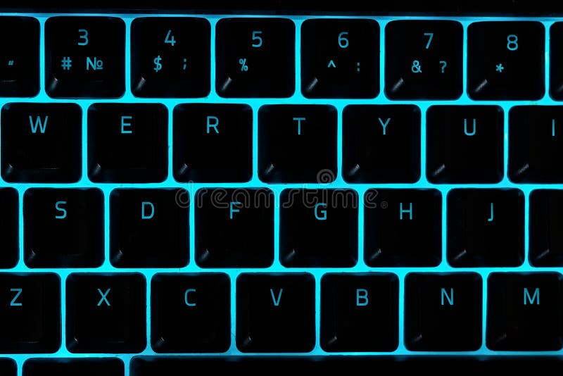 Black backlit keyboard stock photo. Image of alphabet - 196832648