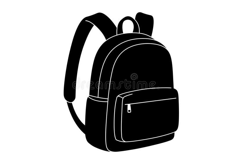 Black backpack clipart stock illustration. Illustration of drawing ...