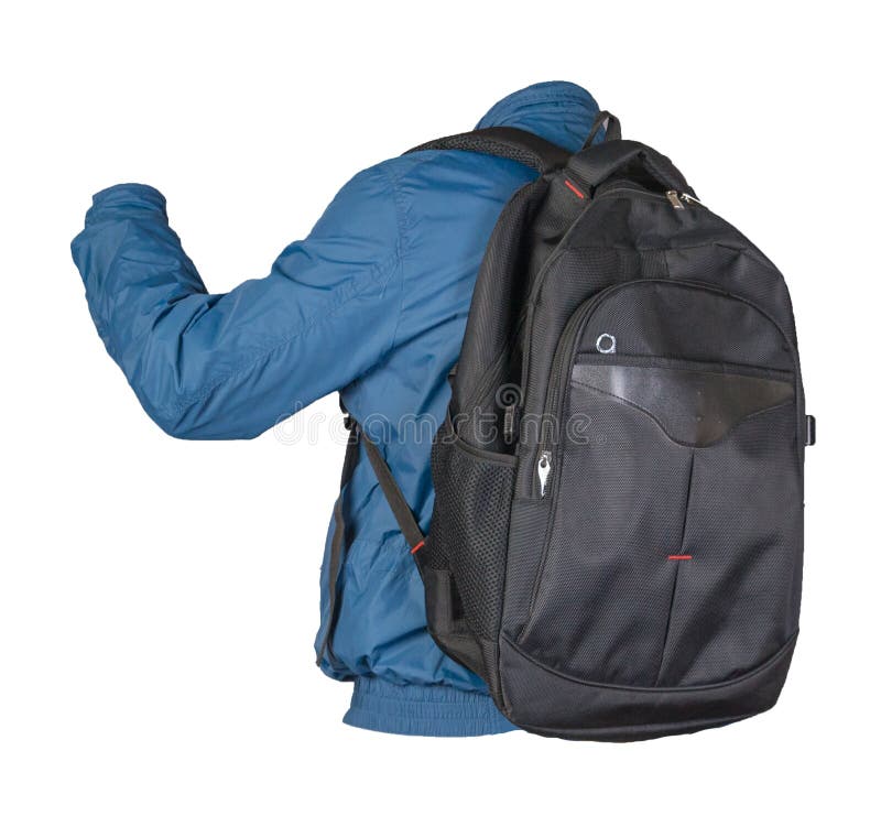 Backpack Dressed in a Knitted Sweater Isolated on a White Background ...