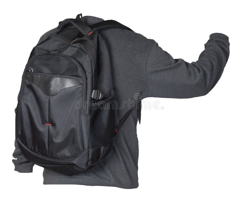 Black Backpack Dressed in a Knitted Sweater Isolated on a White ...