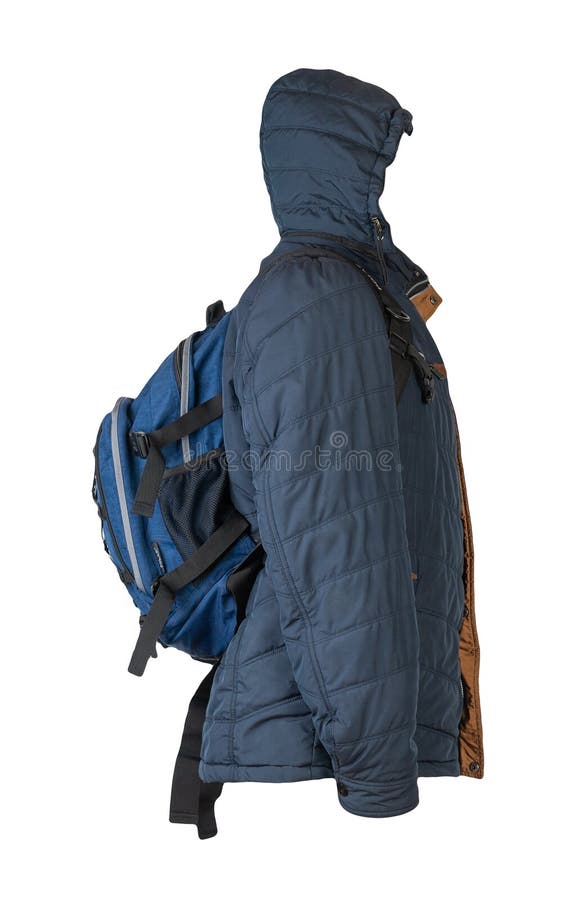Black Backpack Dressed in a Red Jacket Isolated on a White Background ...
