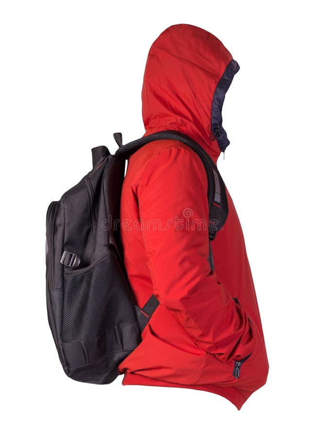 Black Backpack Dressed in a Knitted Sweater Isolated on a White ...