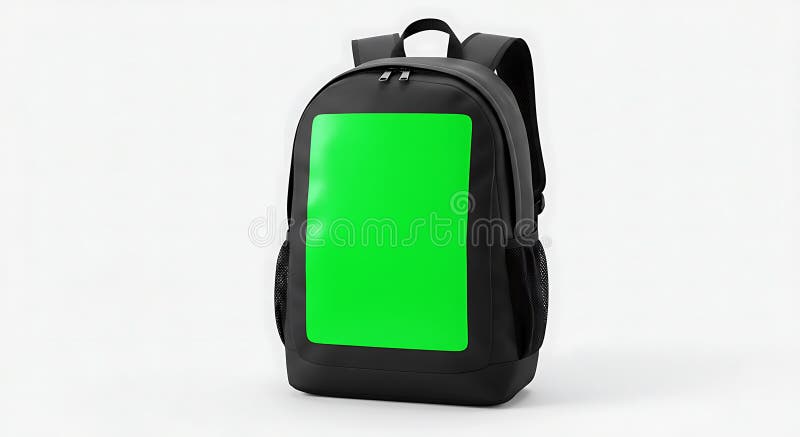 Black Backpack Mockup stock illustration. Illustration of portable ...