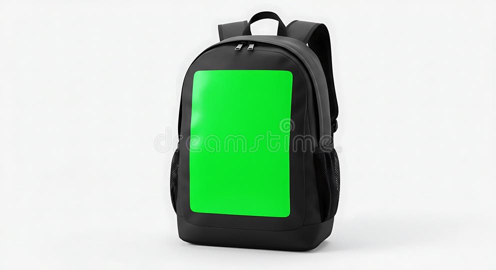 Black Backpack Mockup stock illustration. Illustration of portable ...