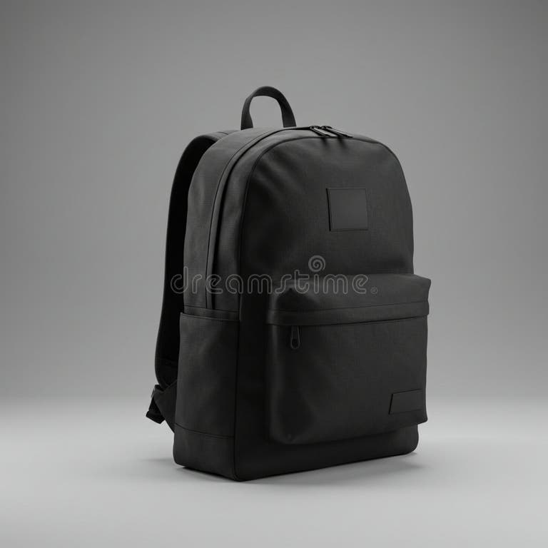 Black Backpack with a Minimalist Design, Featuring a Large Main ...