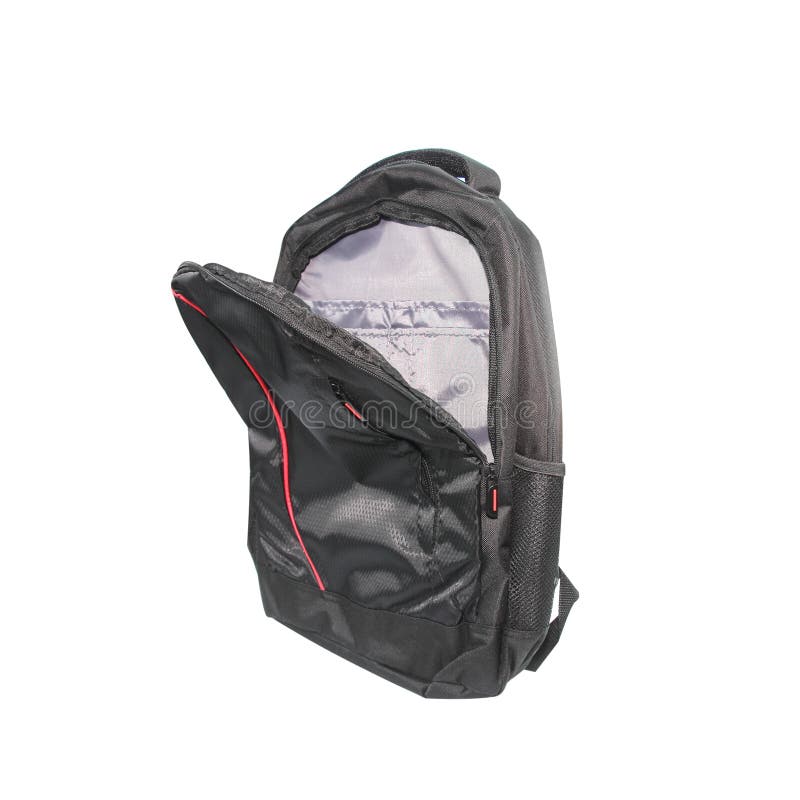 Black Backpacks Isolated On A White Background Stock Image - Image of ...