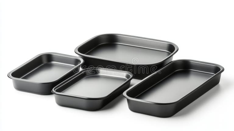 Set of Black Baking Trays Arranged in Various Sizes. Perfect for ...