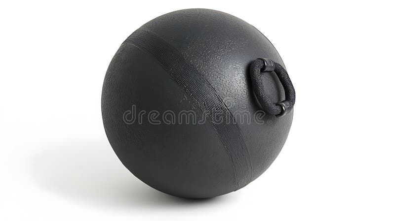 A Black Ball with a White Rope Tied To it Stock Image - Image of blue, globe: 373048181