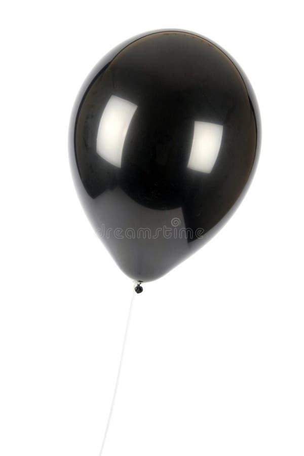 Black Balloon stock photo. Image of black, isolated, ribbon - 5511680