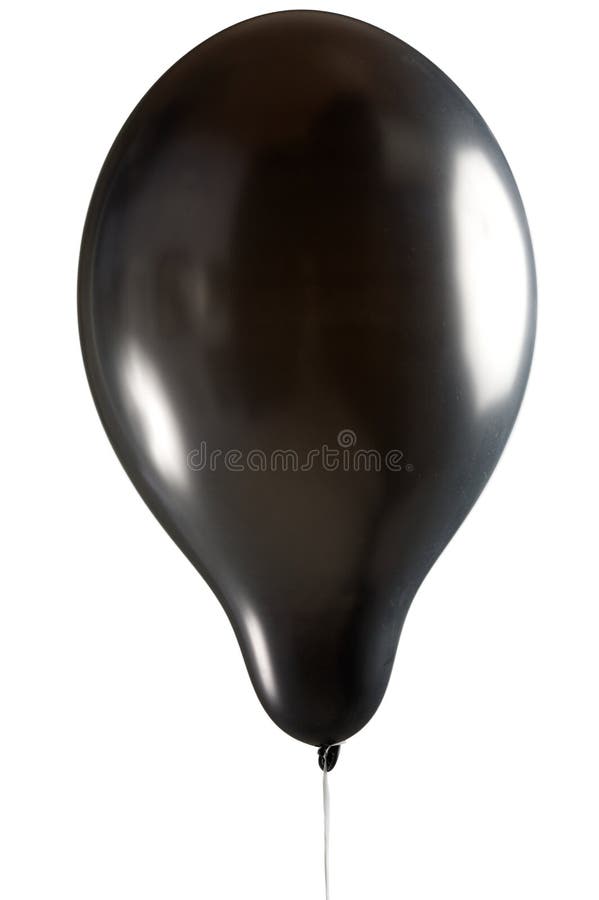 Black Balloon stock photo. Image of black, isolated, ribbon - 5511680