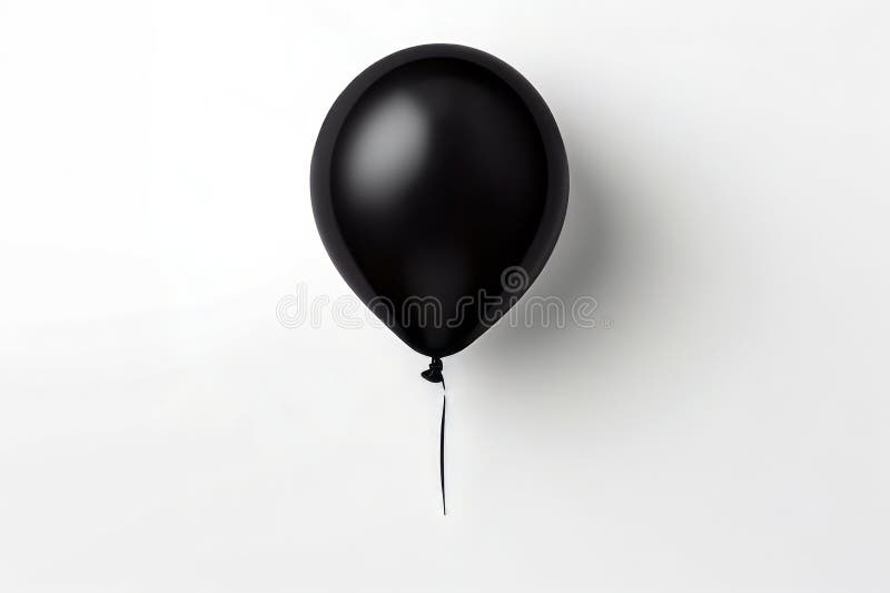 Black Balloon Hanging from Wall with String Attached To it. Generative ...