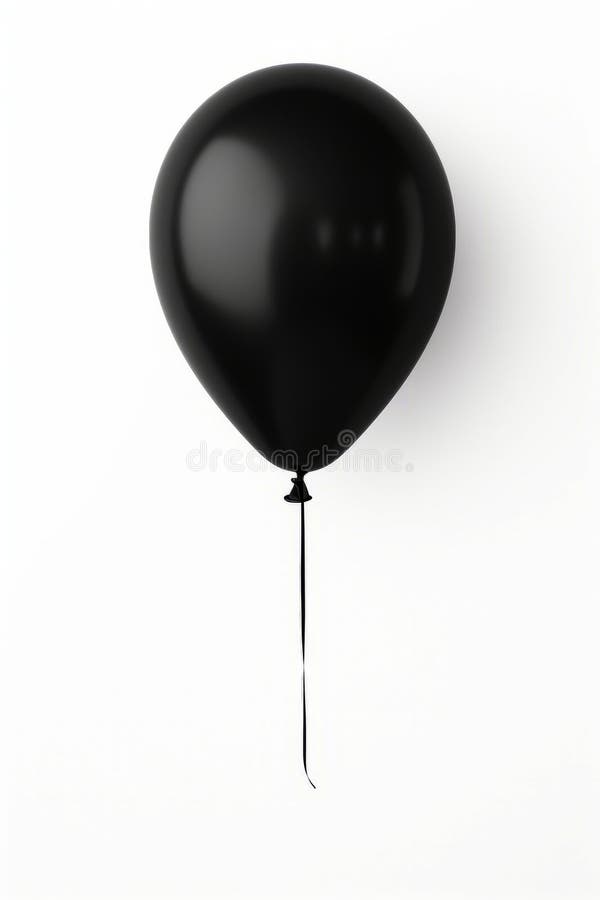 Black Balloon is Hanging on Wall with String. Generative AI Stock ...