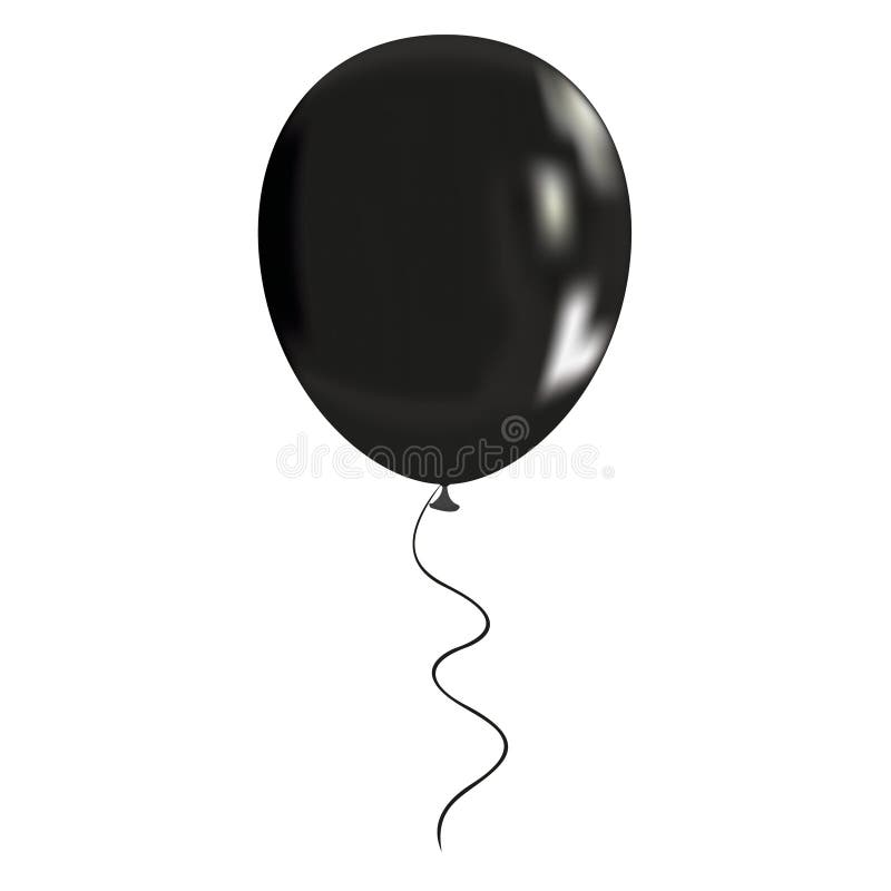 Black balloon stock vector. Illustration of ribbon, silhouette - 110017348