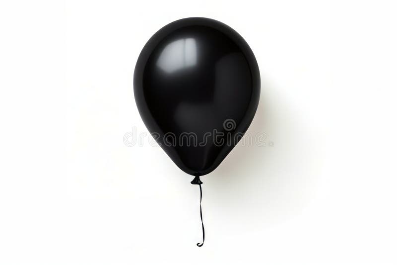 Black Balloon with String Attached To it S End. Generative AI Stock ...