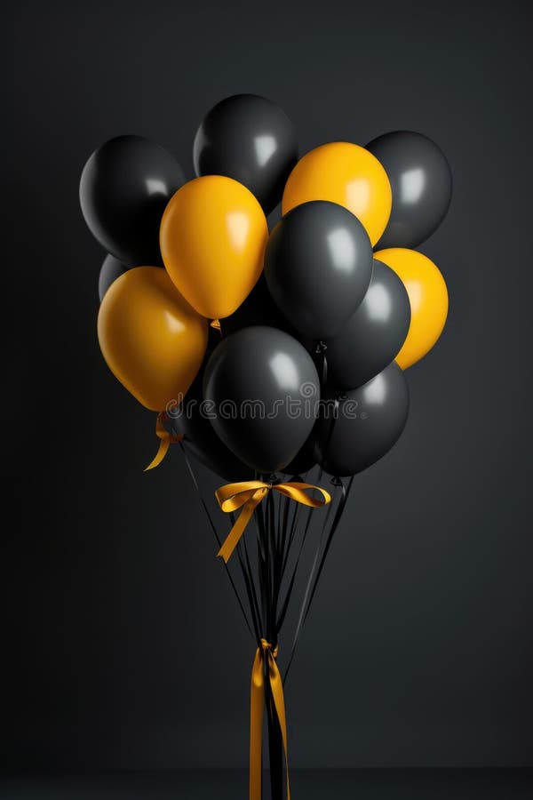 Black Balloons with Yellow and Black Balloons Stock Illustration ...