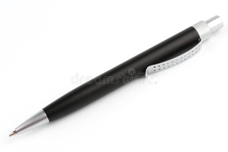 Black ballpoint pen stock image. Image of ballpoint, silver - 28243023