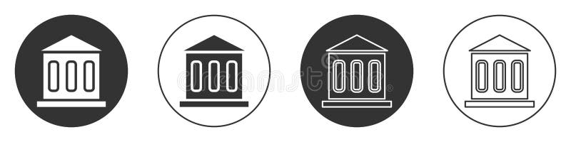 Bank Building Icon Circle Stock Illustrations – 1,973 Bank Building ...