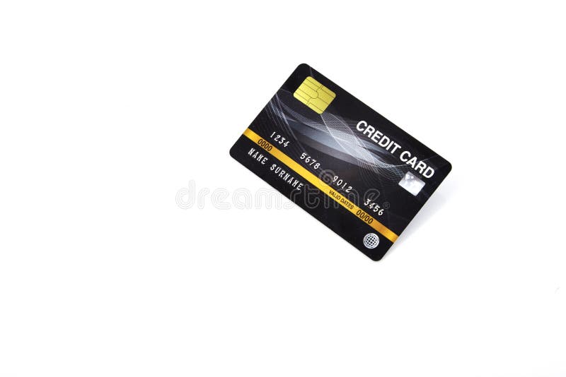 Black Bank Credit Card on Dark Grey Background. Modern Bank Cards with ...