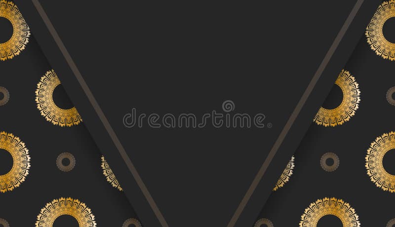Black Banner with Greek Gold Pattern for Logo Design Stock Vector ...