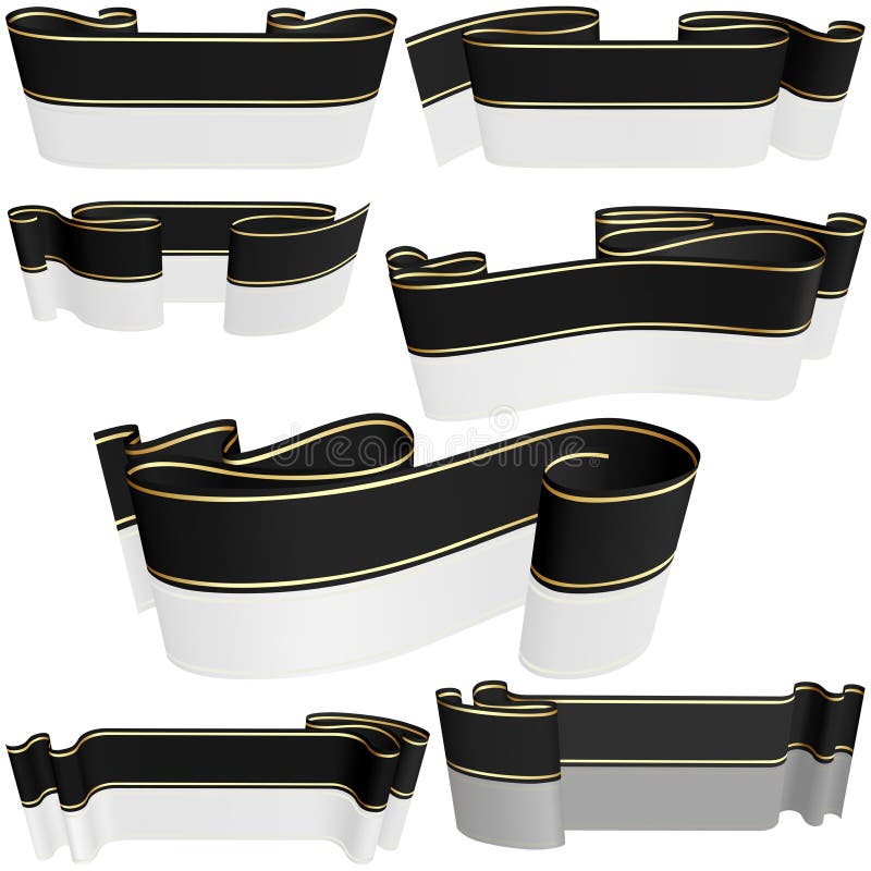 Black Banner Set stock vector. Illustration of collection - 18991253