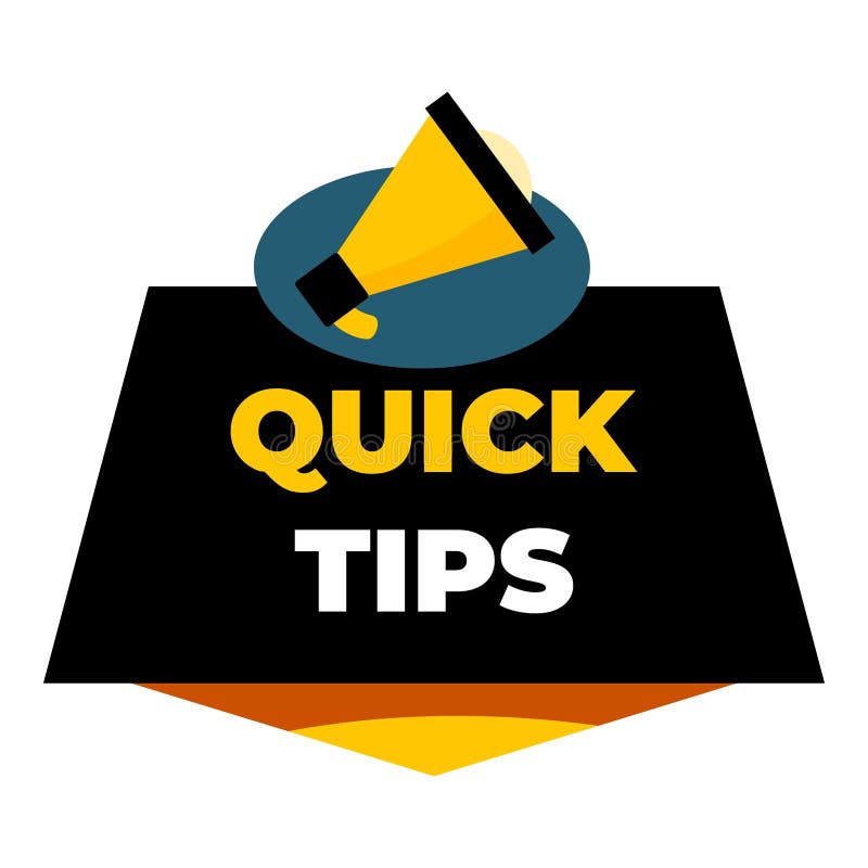 Quick Tips Sign with Megaphone Announcing Important Message Stock ...