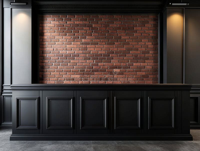 A Black Bar with a Brick Wall Behind it Stock Illustration ...