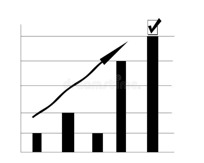Black Bar Graph With Arrow Picture. Image: 4332173