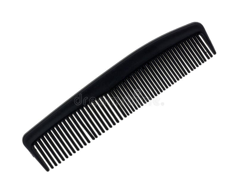 Black Barber Comb Isolated on White Background. Stock Image - Image of ...
