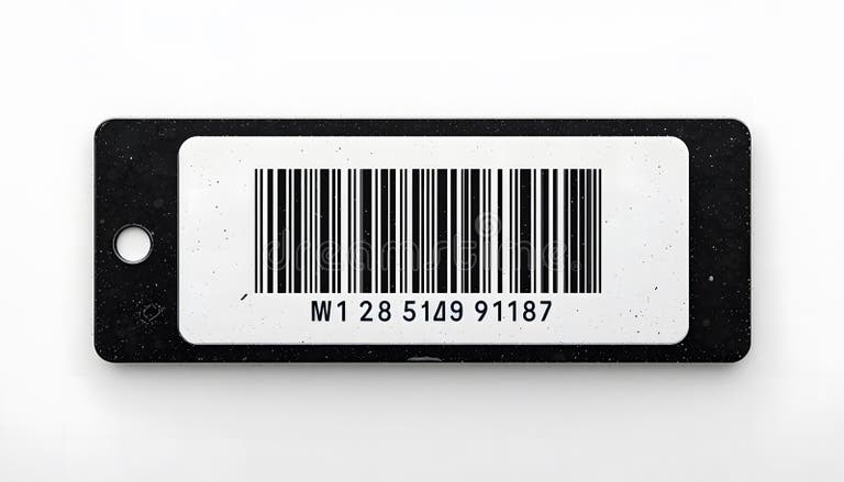 Black Barcode Tag with White Background and Number Stock Illustration ...