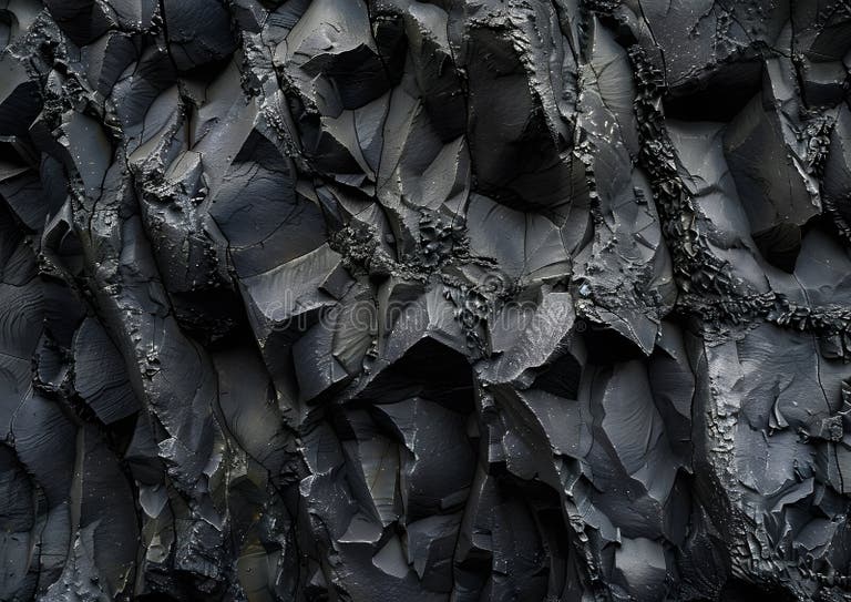 Black Basalt Rock Texture - Rugged Cliff Face Stock Illustration ...