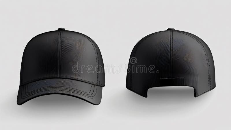 Black Baseball Cap Angled View Front and Back Stock Illustration ...