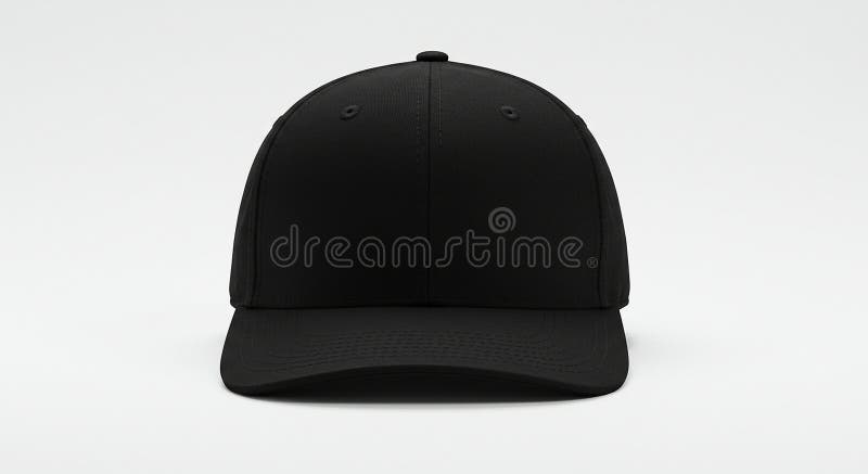 Black Baseball Cap with a Curved Brim, Featuring Six Panels and a ...
