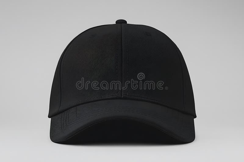 Black Baseball Cap, Front View, Plain, Simple Stock Illustration ...
