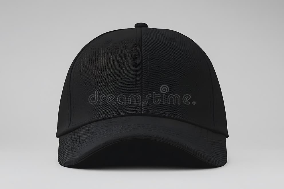 Black Baseball Cap, Front View, Plain, Simple Stock Illustration ...