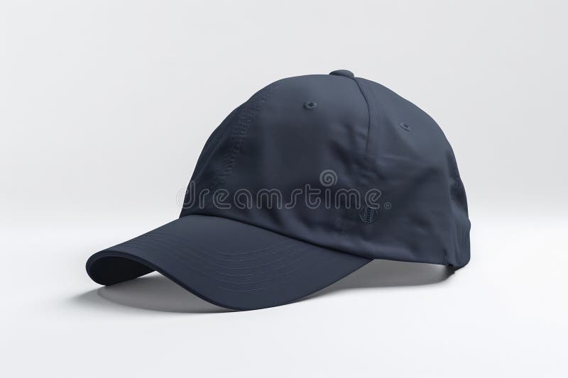 Black Baseball Cap Mock-Up - Isolated on White - Front View Stock ...