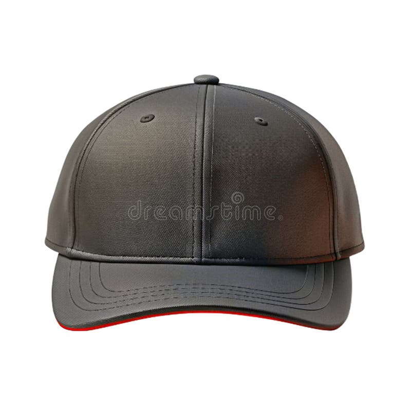 A Black Baseball Cap Mockup, Front View Stock Illustration ...