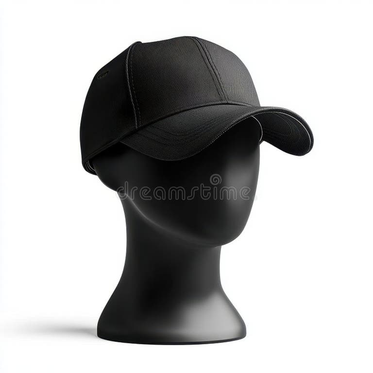 Black Baseball Cap Mockup on Mannequin Stock Illustration ...