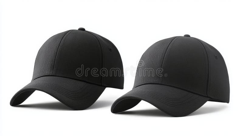 A Black Baseball Cap Presented in Front and Back Angles. Great for Your ...