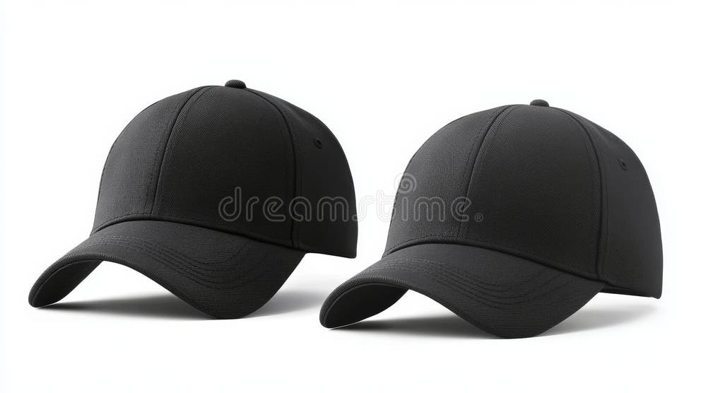 A Black Baseball Cap Presented in Front and Back Angles. Great for Your ...