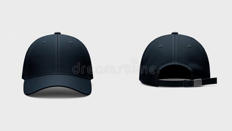 Black Baseball Cap Showcasing Front and Back Views Stock Photo - Image ...