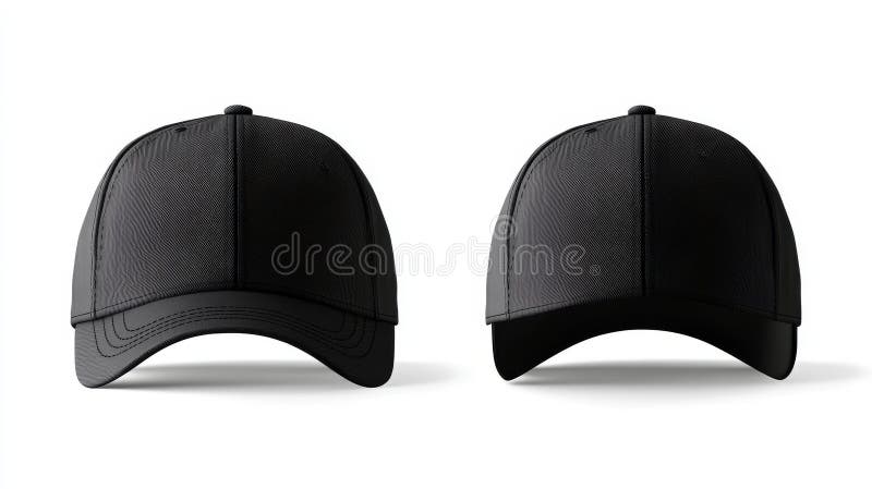 A Black Baseball Cap Shown from the Front and Back Angles. Ideal for ...