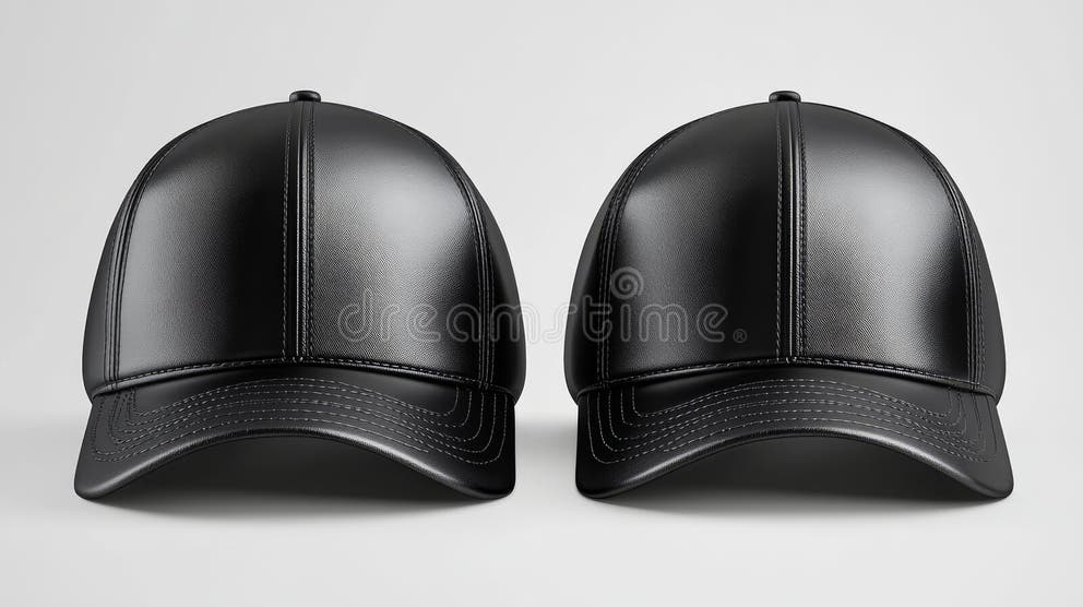 A Black Baseball Cap is Shown from Multiple Angles, Front and Back, As ...